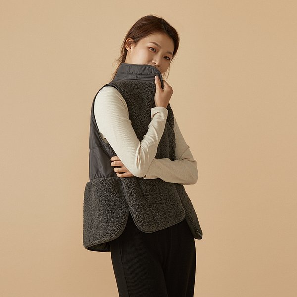 Jaju자주 덤블보아 하이넥 숏베스트 Sivillage 에스아이빌리지