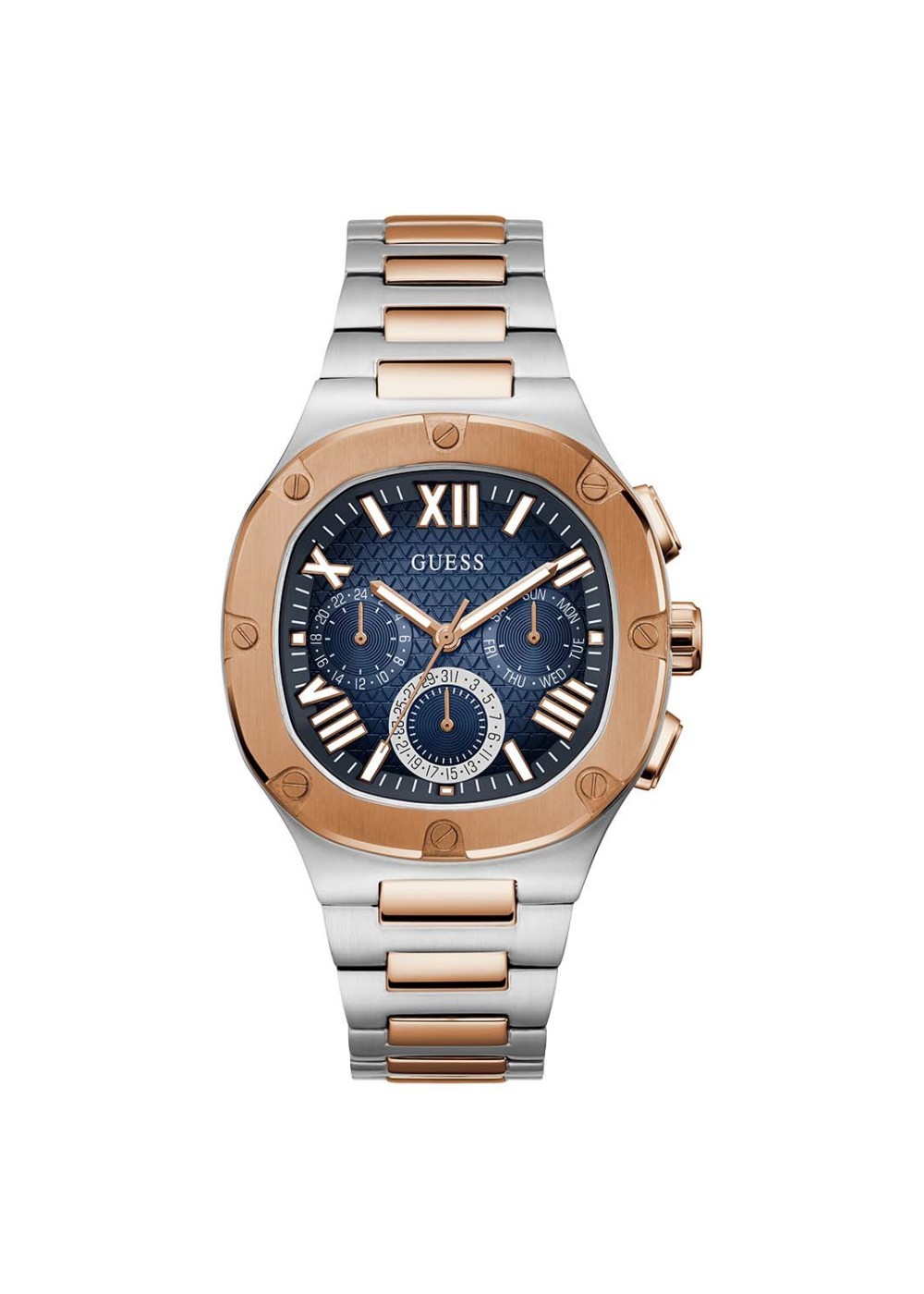 GUESS WATCHES(게스 워치) 게스 실버 로즈골드 헤드라인 메탈 남성시계 (GW0572G4) | S.I.VILLAGE ...