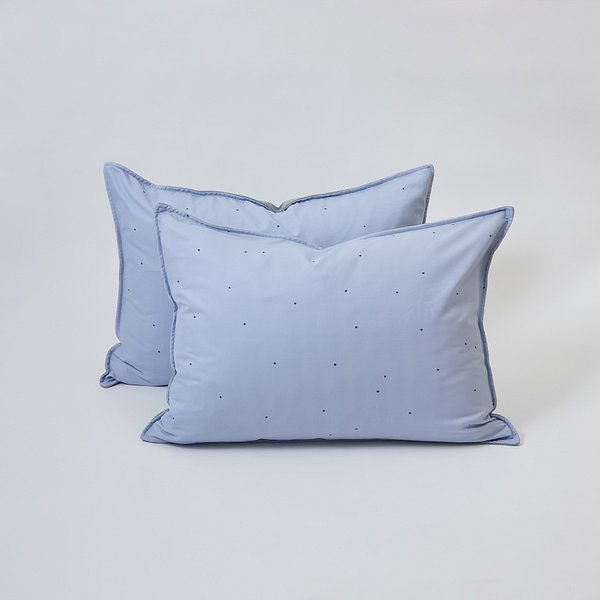 Jaju자주 도트 고밀도 피치스킨 극세사 베개커버50cmⅩ70cm2p 블루 Sivillage 에스아이빌리지