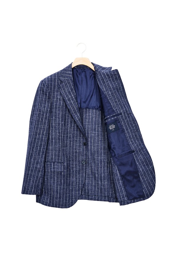 Man On The Boon맨온더분 Loro Piana Fabric 울 린넨 스트라이프 자켓 Sivillage