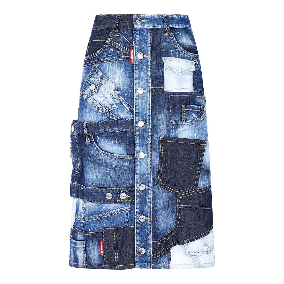 Dsquared2디스퀘어드2 패치워크 데님 스커트 Sivillage 에스아이빌리지