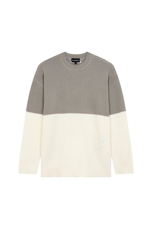 Emporio Armani엠포리오 아르마니 남성 사이드 슬릿 컬러 블록 니트 Sivillage 에스아이빌리지