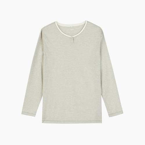 Jaju자주 여 면 혼방 트임넥 스트라이프 티 Sivillage 에스아이빌리지