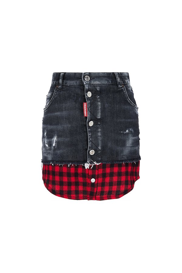 Dsquared2디스퀘어드2 레이어드 데님 스커트 Sivillage 에스아이빌리지