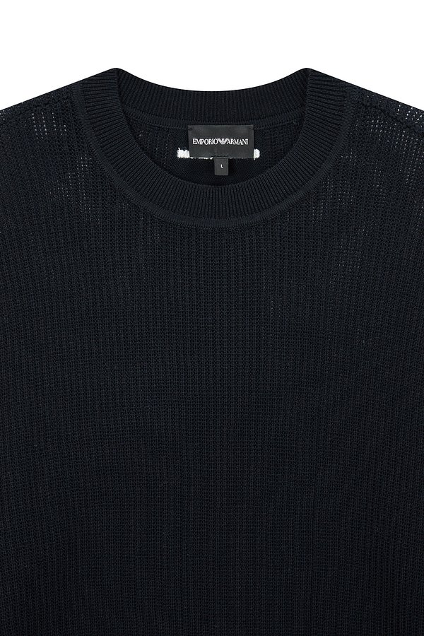 Emporio Armani엠포리오 아르마니 남성 사이드 슬릿 컬러 블록 니트 Sivillage 에스아이빌리지