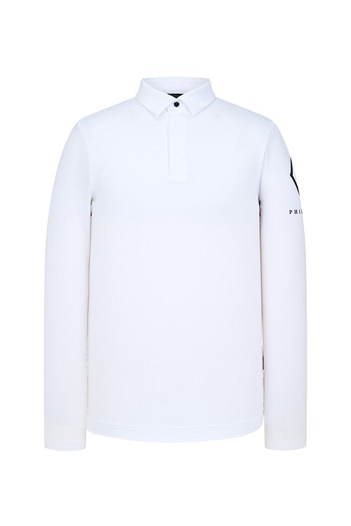 Philipp Plein Golf필립플레인 골프 Men 에센셜 롱 슬리브 폴로 셔츠 Sivillage 에스아이빌리지