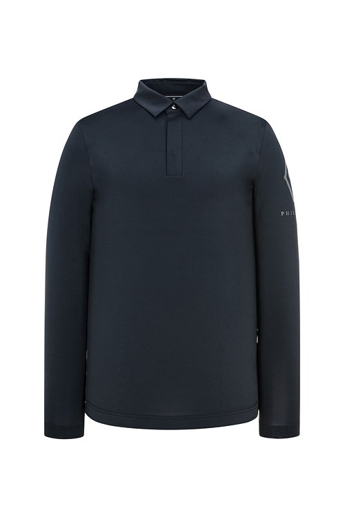 Philipp Plein Golf필립플레인 골프 Men 에센셜 롱 슬리브 폴로 셔츠 Sivillage 에스아이빌리지
