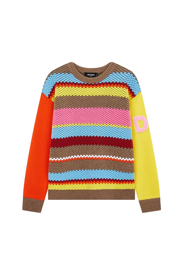 Dsquared2디스퀘어드2 울 블렌드 컬러블록 니트 Sivillage 에스아이빌리지