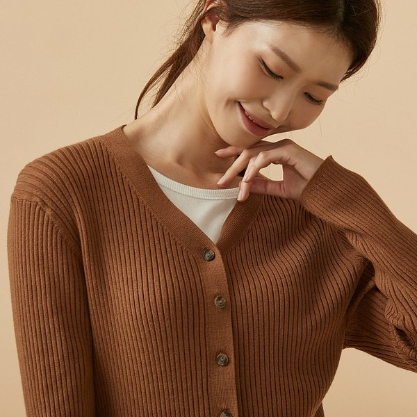 Jaju자주 슬림핏 립 가디건 Sivillage 에스아이빌리지