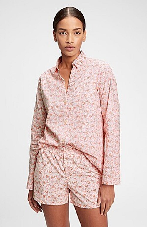 Gap Adults갭 ★갭 여성 21년 Spring★ 플라워 프린트 라운지 셔츠 Sivillage 에스아이빌리지