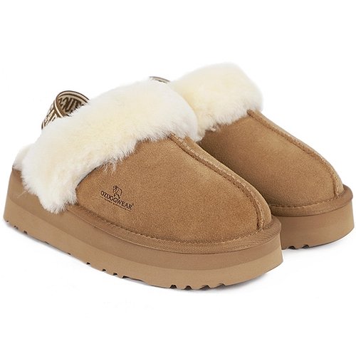 Ozwear오즈웨어 오즈어그웨어 양털 슬리퍼 Ugg 플랫폼 백스트랩 Ouw190peb Chestnut Si