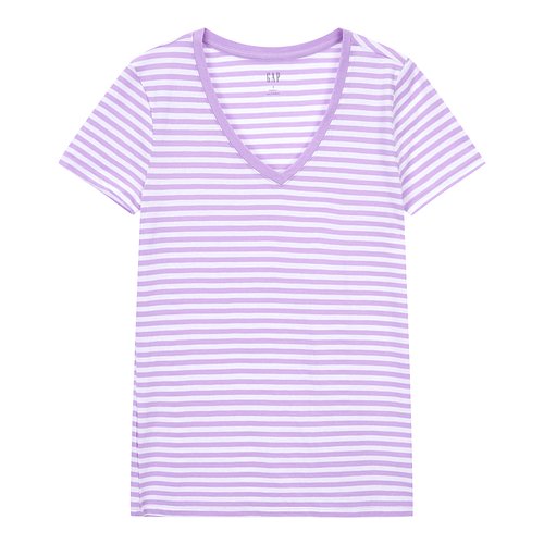 Gap Adults갭 ★갭 여성 21년 Spring★ 스트라이프 패턴 브이넥 티셔츠 Sivillage 에스아이빌리지