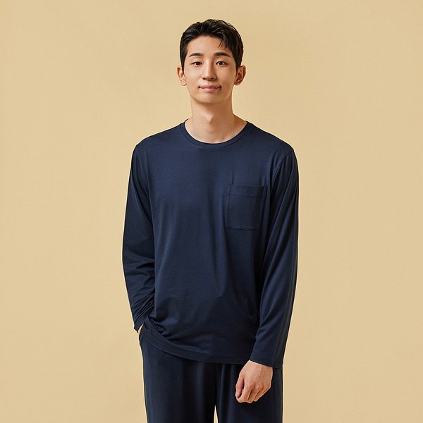 Jaju자주 남 보드라운 피치스킨 라운드넥 라운지 세트 Sivillage 에스아이빌리지