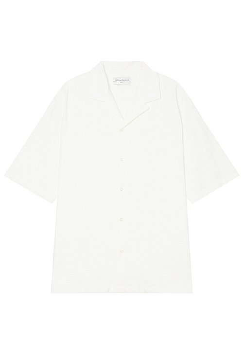 Officine Generale종료오피신제네랄종료 화이트 자수패턴 면 반팔캐주얼셔츠 Gmsh3e200wt S