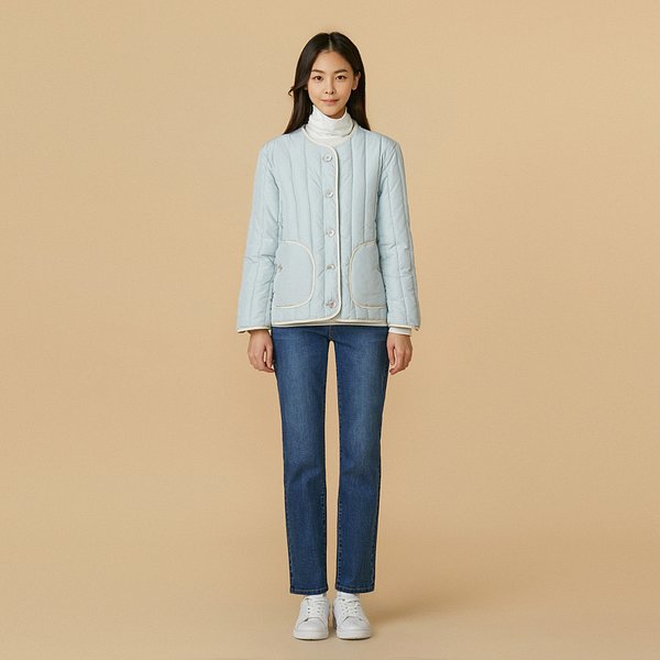 Jaju자주 여 세로 퀼팅 점퍼 Sivillage 에스아이빌리지