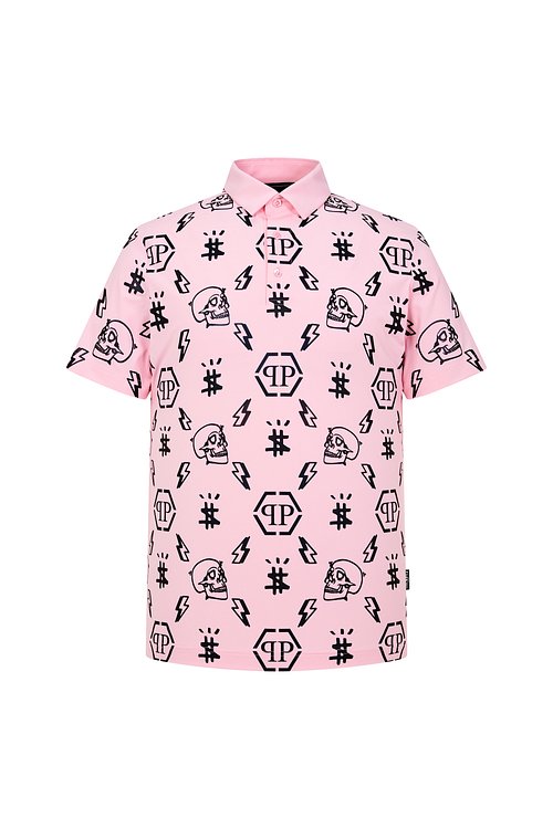 Philipp Plein Golf필립플레인 골프 Men 모노그램 숏 슬리브 폴로 셔츠 Sivillage 에스아이빌리지