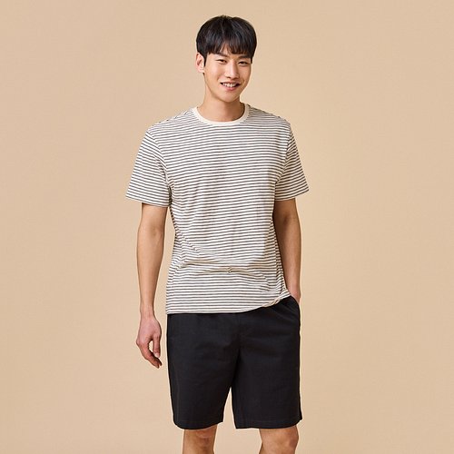Jaju자주 남 Better코튼 슬럽 크루넥 티셔츠 Sivillage 에스아이빌리지