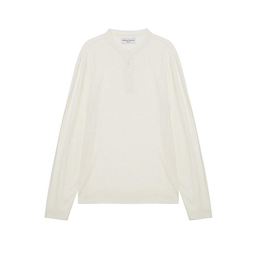 Officine Generale종료오피신제네랄종료 화이트 단색 린넨혼방 긴팔티셔츠 Gmts1f202ow Si