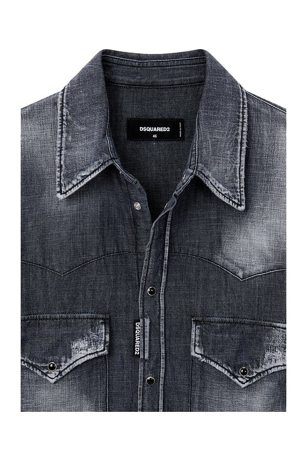 Dsquared2디스퀘어드2 워싱 데미지 데님 셔츠 Sivillage 에스아이빌리지