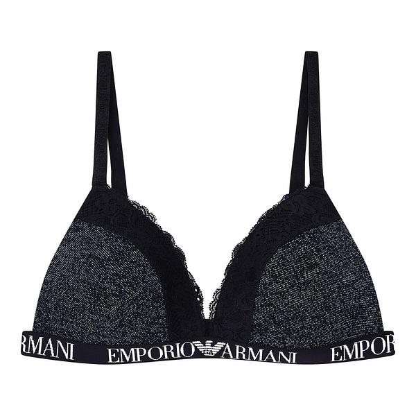 Emporio Armani Underwear엠포리오 아르마니 언더웨어 플라워 레이스 데님 트라이앵글 브라 And 브라질리언 팬티