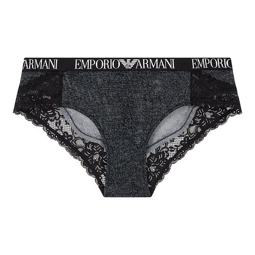 Emporio Armani Underwear엠포리오 아르마니 언더웨어 여성 플라워 레이스 데님 하이 브리프 Si