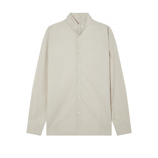 Officine Generale종료오피신제네랄종료 아이보리 단색 면 긴팔캐주얼셔츠 Gmsh3e213iv Si