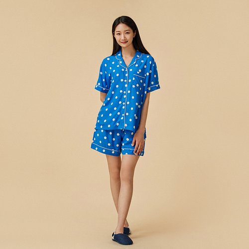 여 레이온 도트 썸머패턴 3부 파자마상하세트 Sivillage