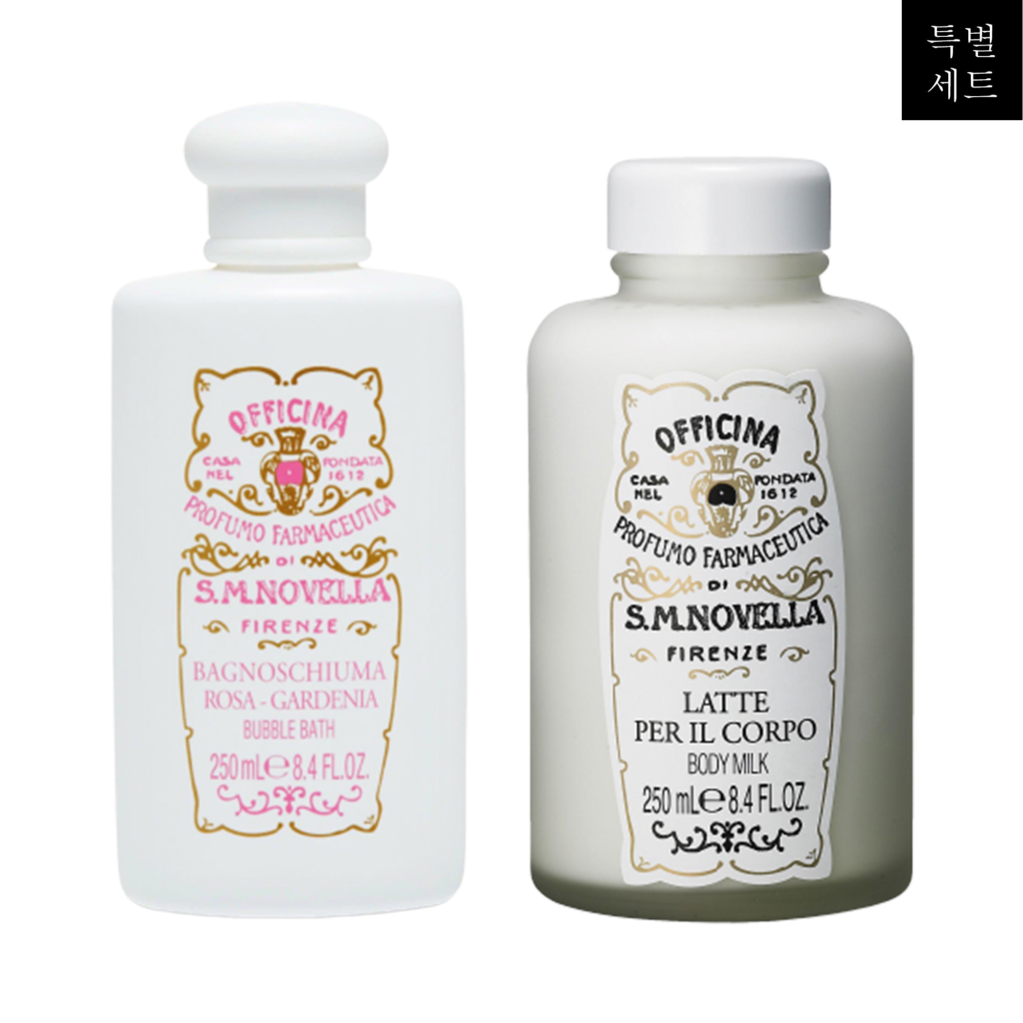 Santa Maria Novella 산타마리아노벨라 X [로즈가데니아 가든세트] 바뇨쉬우마 로즈 라떼 뻬르 일 꼬르뽀
