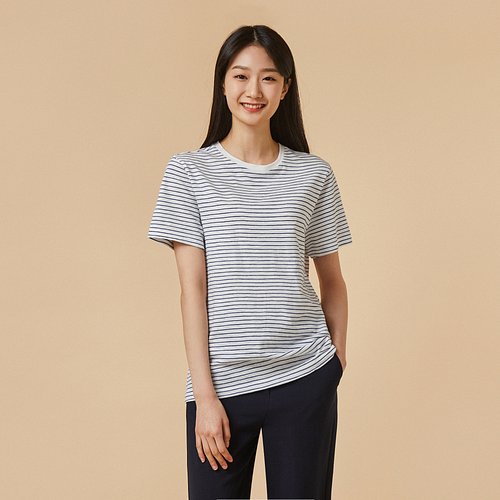 Jaju자주 여 Better 코튼 슬럽 라운드넥 반팔 티셔츠 Sivillage 에스아이빌리지