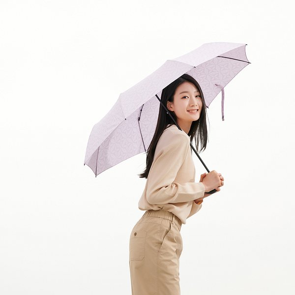 Jaju자주 편안한 손잡이 3단 접이 우산도트플라워 Sivillage 에스아이빌리지