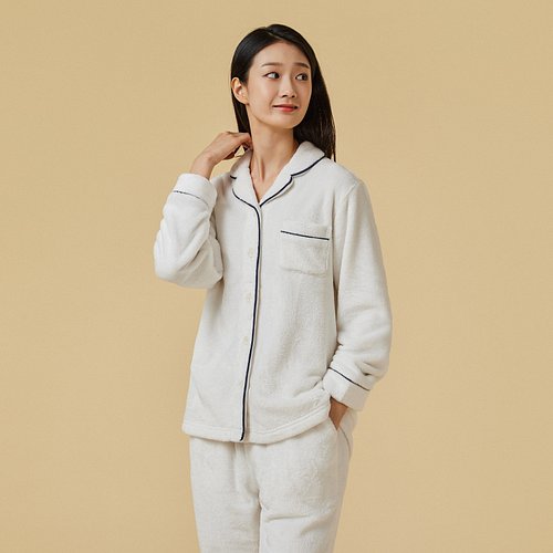 Jaju자주 여 극세사 파자마 셔츠 Sivillage 에스아이빌리지