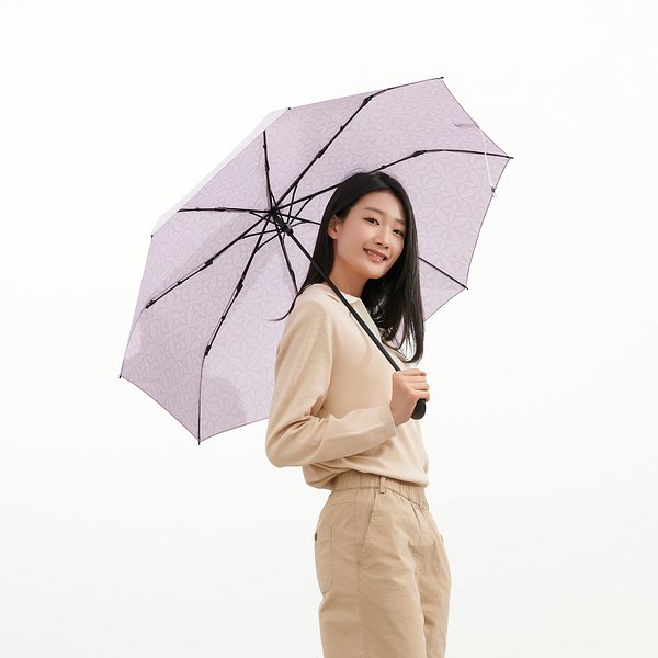 Jaju자주 편안한 손잡이 3단 접이 우산도트플라워 Sivillage 에스아이빌리지