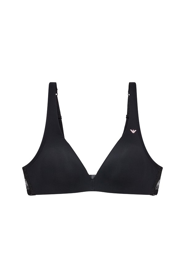 Emporio Armani Underwear엠포리오 아르마니 언더웨어 여성 플라워 레이스 로고 패디드 마이크로 브라렛 브라