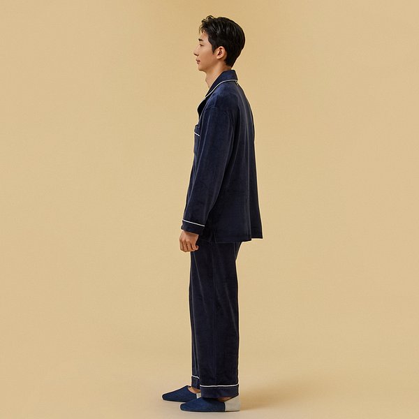 Jaju자주 남 밍크 플리스 파자마 세트 Sivillage 에스아이빌리지