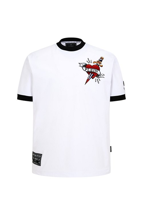 Philipp Plein Golf필립플레인 골프 Men 크롬 그래픽 아트워크 숏 슬리브 폴로 셔츠 Si