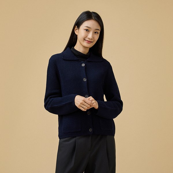 Jaju자주 여 카라 버튼 가디건 Sivillage 에스아이빌리지