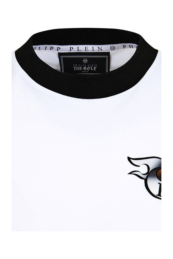Philipp Plein Golf필립플레인 골프 Men 크롬 그래픽 아트워크 숏 슬리브 폴로 셔츠 Si
