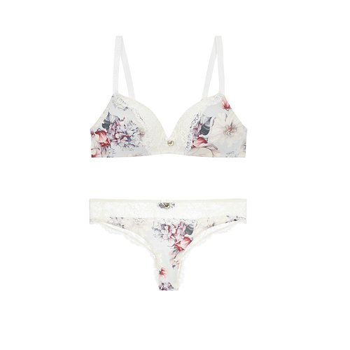 Emporio Armani Underwear엠포리오 아르마니 언더웨어 플라워 레이스 패디드 트라이앵글 브라 And 브라질리언