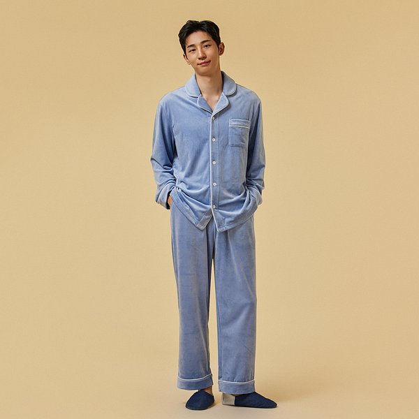 Jaju자주 남 밍크 플리스 파자마 세트 Sivillage 에스아이빌리지