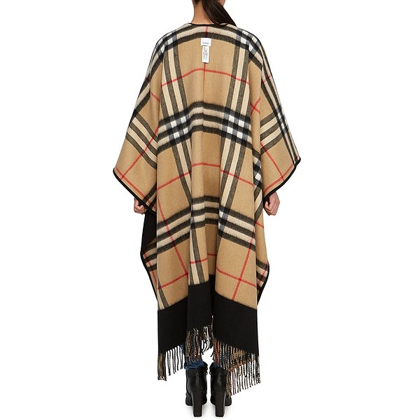 Burberry버버리 버버리 체크 Lng Chk Bdr 8037423 여자 양면 울 케시미어 케이프판초 Si