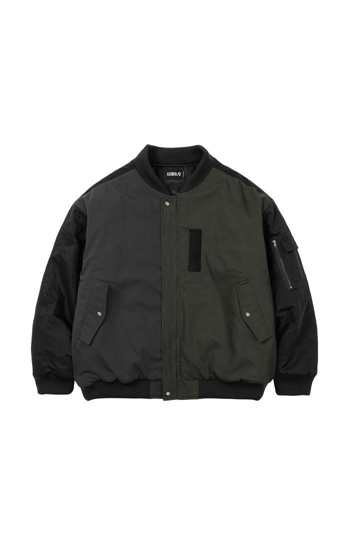 AJOBYAJO(아조바이아조) Fourfold Nylon Mixed Bomber Jacket AJOBYAJO(아조바이아조) Fourfold Nylon Mixed Bomber Jacket