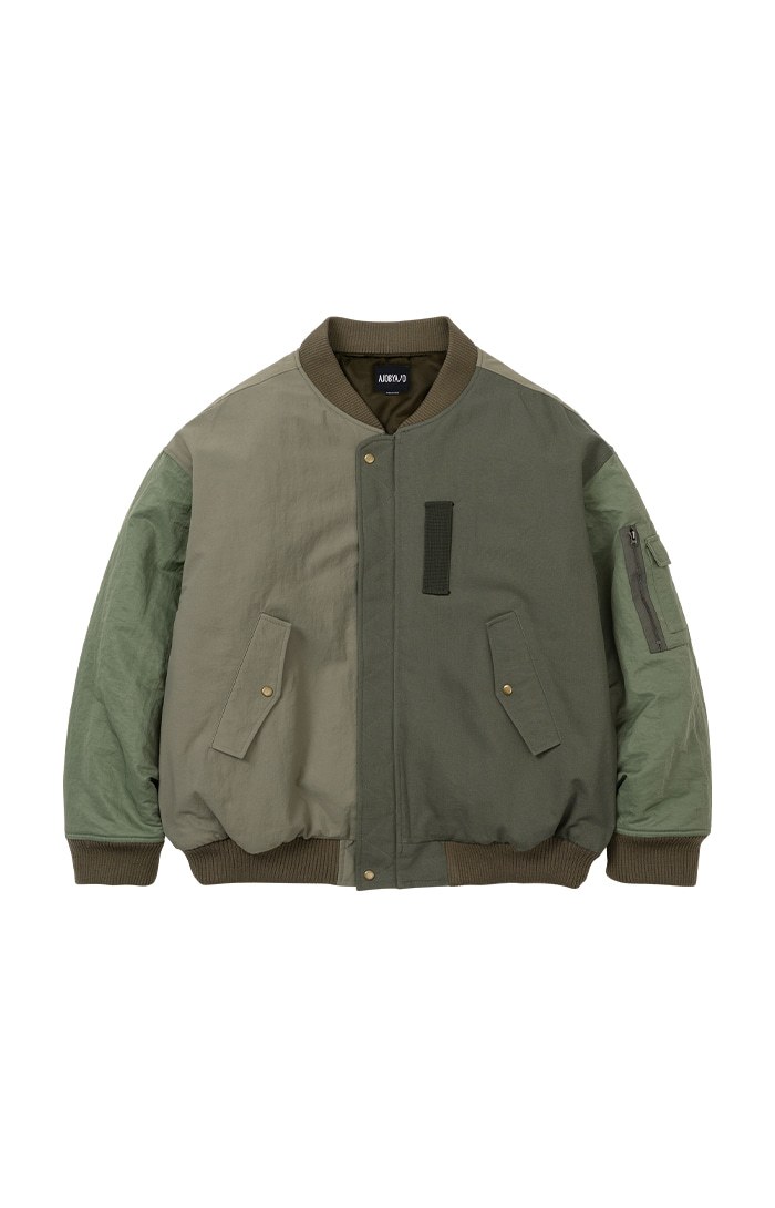 AJOBYAJO(아조바이아조) Fourfold Nylon Mixed Bomber Jacket AJOBYAJO(아조바이아조) Fourfold Nylon Mixed Bomber Jacket