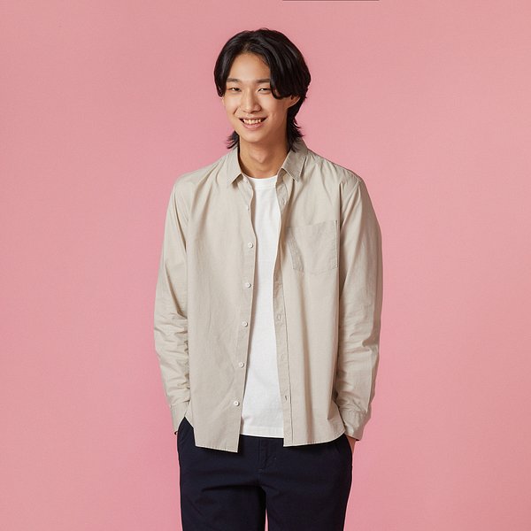Jaju자주 남 포플린 베이직 셔츠 Sivillage 에스아이빌리지
