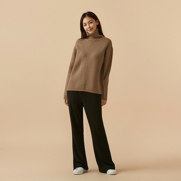 Jaju자주 헤어리 터틀넥 니트 Sivillage 에스아이빌리지