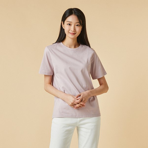 Jaju자주 여 Better 코튼 라운드넥 반팔 티셔츠 Sivillage 에스아이빌리지