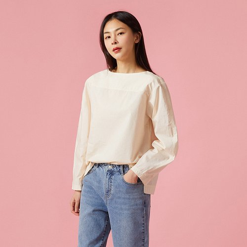 Jaju자주 여 포플린 튜닉 블라우스 Sivillage 에스아이빌리지