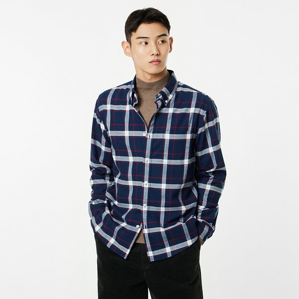 Jaju자주 남 라이트 플란넬 셔츠 Sivillage 에스아이빌리지