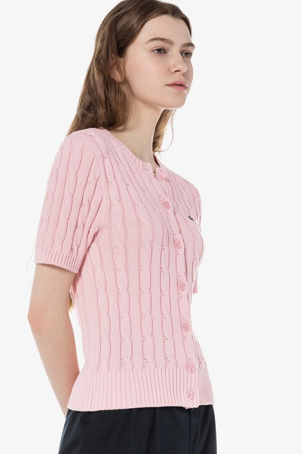 Lacoste라코스테 라코스테 여성 케이블 반팔 가디건 Af012e 53g Kf9 Sivillage 에스아이빌리지