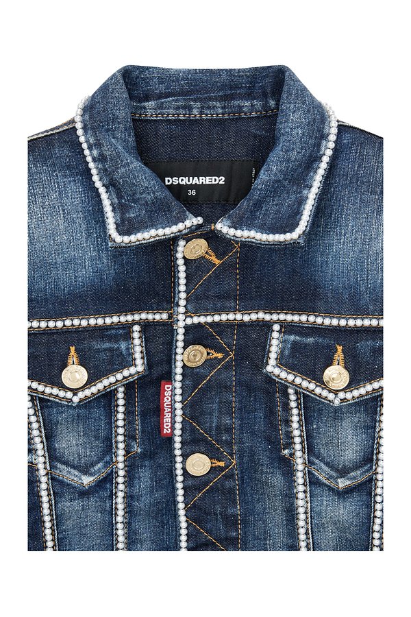 Dsquared2디스퀘어드2 여성 크롭트 펄 데님 자켓 Sivillage 에스아이빌리지