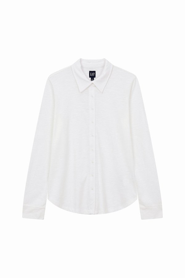Gap Adults갭 여성 솔리드 슬럽 버튼업 셔츠 Sivillage 에스아이빌리지